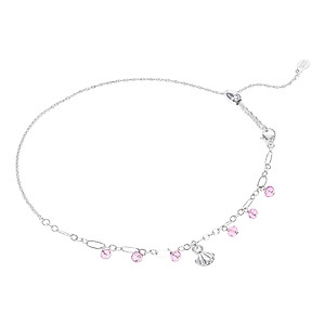 Alex and Ani Seashell and Beaded Anklet Shiny Silver One Size