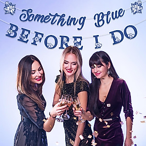 Jollyboom Something Blue Before I Do Banner for Women Girl, Something Blue Bridal Shower Decoration NO DIY Reqired Banner for Bridal Shower Bachelorette Engagement Wedding Party