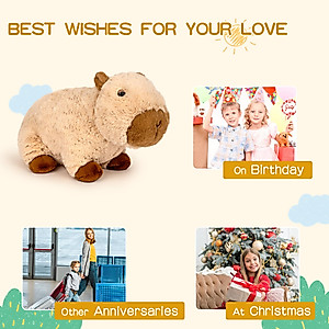 Adorlynetty Plushies Capybara Stuffed Animal Cute Capybara Plush Soft Capybara Plushie Pillows Collection for Kids(9Inch)