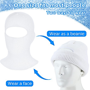 EBOOT Knitted Full Face Cover Knit Winter Ski Balaclava Ski Mask Beanie One Hole Headwear (Black Gray White,3 Pcs)