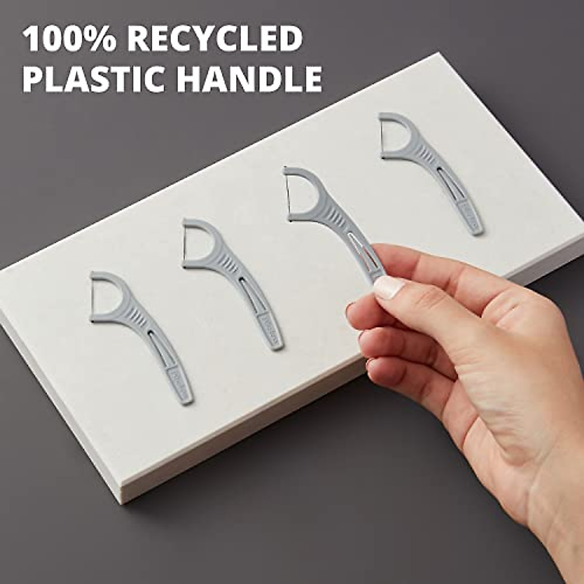 Plackers Ecochoice Activated Charcoal Recycled Dental Flossers, 90 Count (Pack of 1)