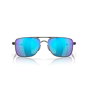 Oakley Men's OO4124 Gauge 8 Rectangular Sunglasses, Matte Gunmetal/Prizm Sapphire Iridium Polarized, 62 mm