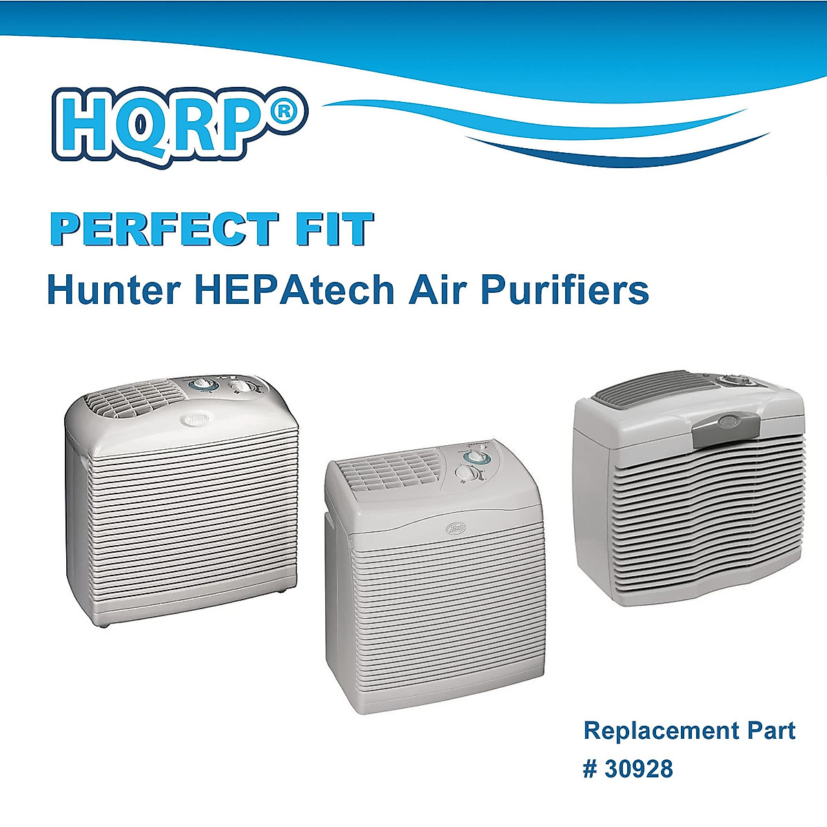 HQRP 2-Pack Filter Compatible with Hunter HEPAtech 30060, 30061, 30126, 30128, 30135 models, part 30928 Replacement