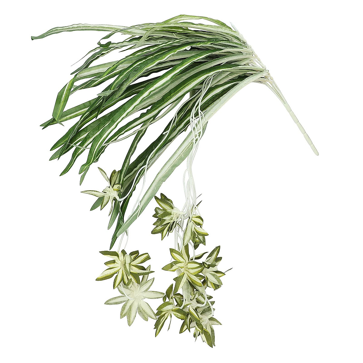 YINKUU Artificial Chlorophytum Silk Flowers, Artificial Flowers Plant Fake Greenery Faux Plant Hanging Ivy Green Leaves Bonsai Wall Hanging Plants for Home Garden Office Wedding Decoration