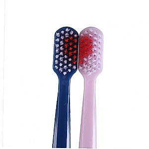 Ruluti 2pcs Adult Toothbrush Couple Toothbrush Soft Oral Cleaning Toothbrushes Gift for Families Lover One Size