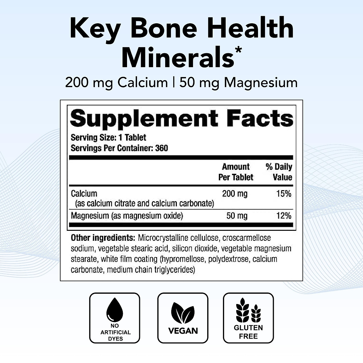 Theralogix CalMag Thins Calcium & Magnesium Supplement - Bone Support Supplement for Women & Men - Contains 200 mg of Calcium and 50 mg of Magnesium - NSF Certified - 360 Tablets