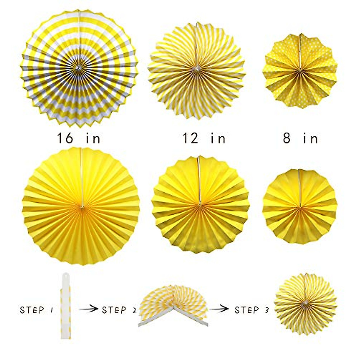 ADLKGG Yellow Black Party Birthday Decoration, Happy Birthday Banner with Balloons, Triangular Pennants, Hanging Swirls, Paper Fans, Circle Star Paper Garland for Baby Shower Bumble Bee Theme Birthday