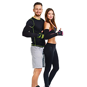 9 Pairs Unisex UV Protection Arm Cooling Sleeves Ice Silk Arm Cover for Men Women, Black