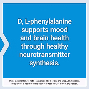 Life Extension D, L-Phenylalanine Capsules, 500 mg – Supports Mood Health, Promotes Neurotransmitter Health – Gluten-Free, Non-GMO, Vegetarian – 100 Capsules