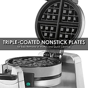 Waring Commercial WW200 Waffle Iron, 18x11x12, Silver