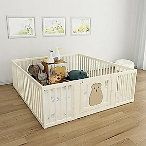 BanaSuper Baby Playpen Large 14-Panel Playard with Play Mat Safe Indoor Baby Fence for Toddlers Sturdy Kids Activity Center with Gate 78.7" x 70.9" x 26.4" 38.7 sq.ft
