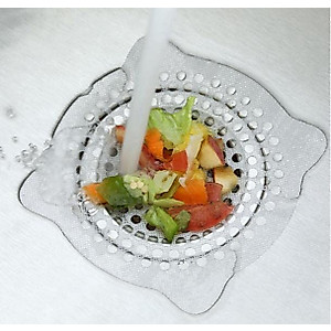 30PCS Disposable Shower Drain Hair Catcher Mesh Stickers Waterproof Adhesive Floor Drain Sticker Mesh Bathroom Vanity Sink Shower Stall Bathtub Balcony Laundry Room Kitchen Washroom Accessor (Pink)