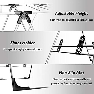 LDAILY Clothes Drying Rack, Laundry Clothes Storage, Portable Folding Dryer, Heavy Duty Clothes Hanger, Lightweight and Stable Clothes Dryer for Indoor and Outdoor Use