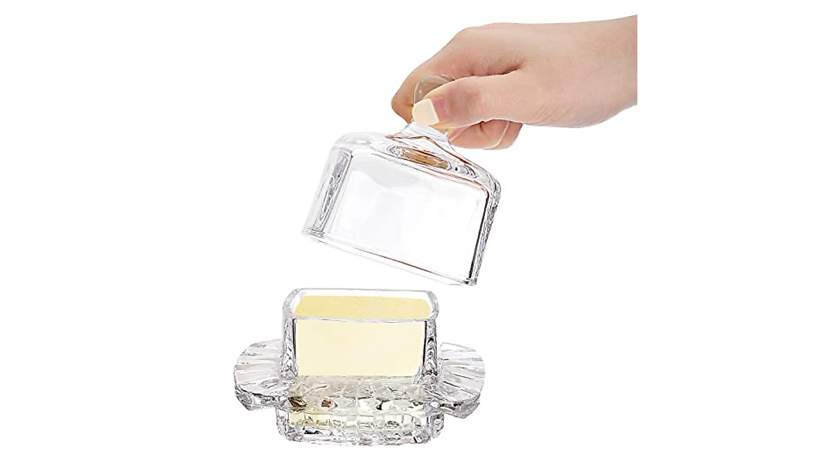 Frcctre 2 Pack Glass Butter Dish – Elegant & Durable Butter Keeper