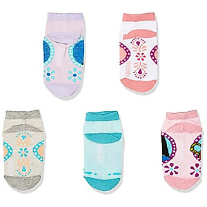 Disney Girls' Mira Royal Detective 5 Pack Shorty, Assorted Sherbert, Fits Sock Size 5-6.5 Fits Shoe Size 4-7.5