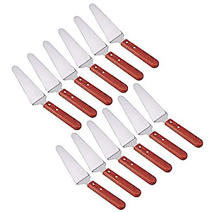 Tosnail 12 Pack Stainless Steel Pie Server Pizza Spatula Cake Cutter Slicer with Wooden Handle