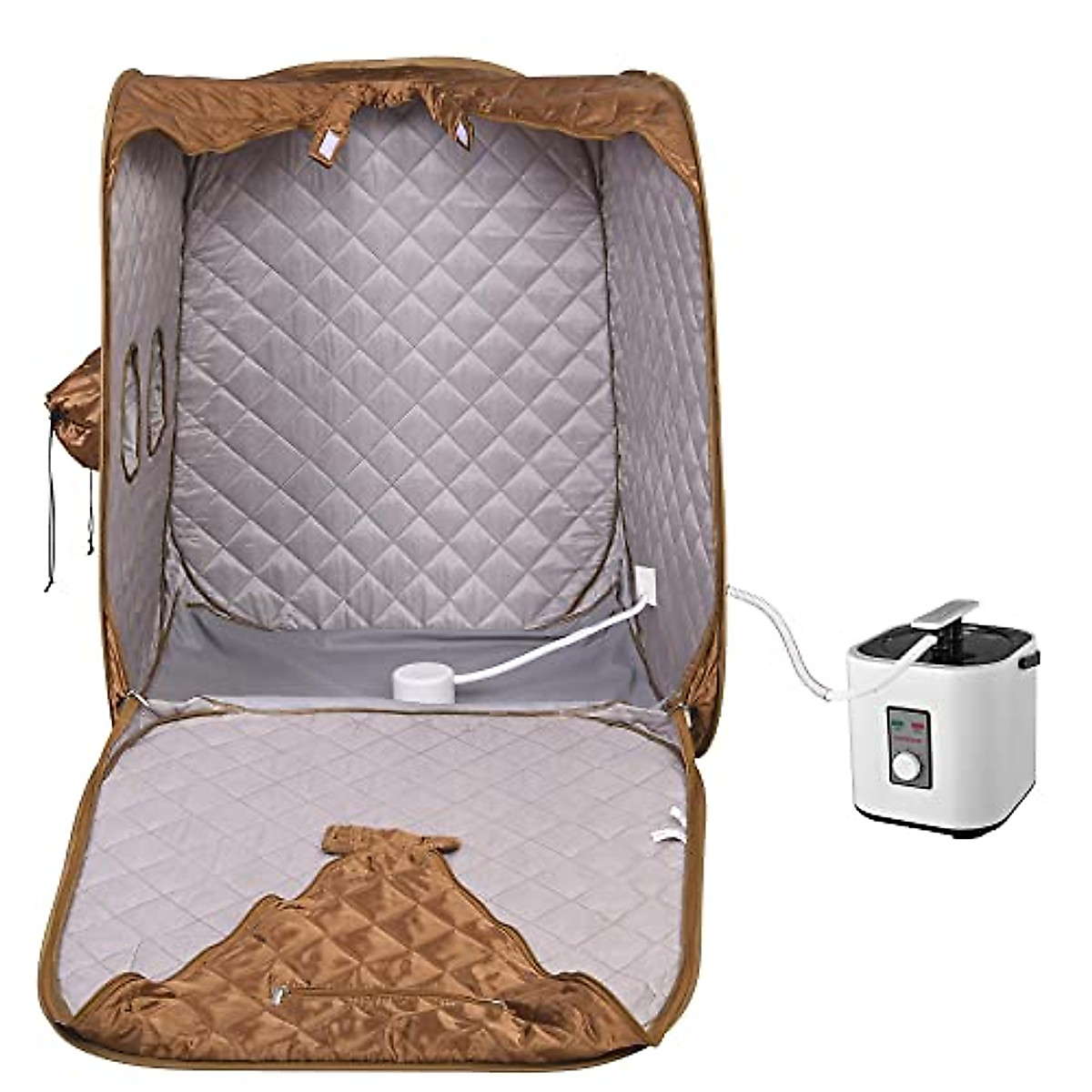 AW 2L Portable Steam Sauna Spa Folding Tent Timer Fast Fold with Steam Generator for Home Relax Detox Therapy Personal Spa Home with Carry Bag