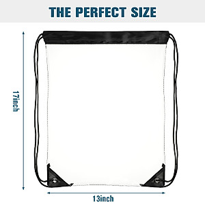 30 Pieces Clear Drawstring Bag Plastic Drawstring Backpack Clear Small Waterproof PVC Clear Backpack for Stadiums Sporting Events