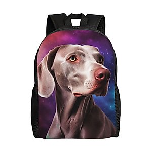 Xerial Rainbow Galactic Weimaraner Backpack Waterproof Anti Theft Durable Light Laptop Bag Backpacks For Women Men Travel Gym Backpack