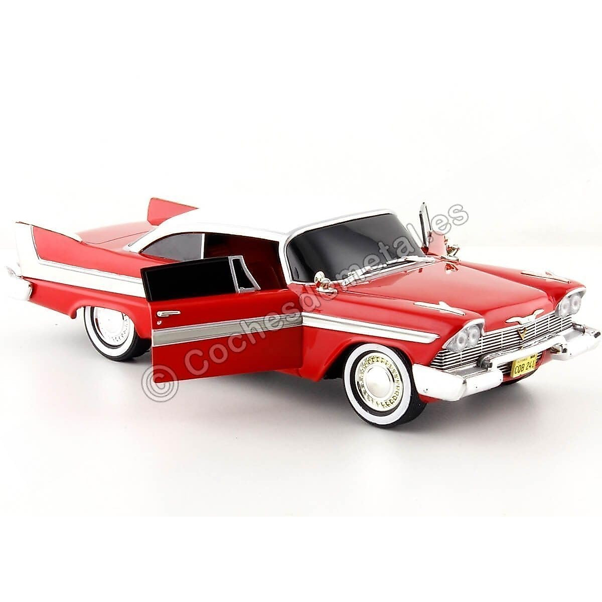 Greenlight 1: 24 Hollywood - Christine - 1958 Plymouth Fury Evil Version (Blacked Out Windows) 84082 Red