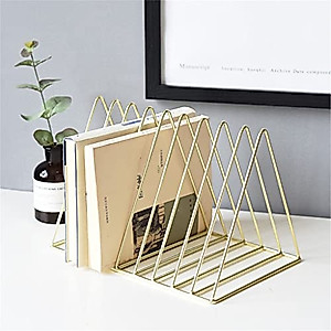 EYHLKM Bookshelf Rack Desktop Metal Book Block Newspapers Magazines Storage Holder Stand Decor