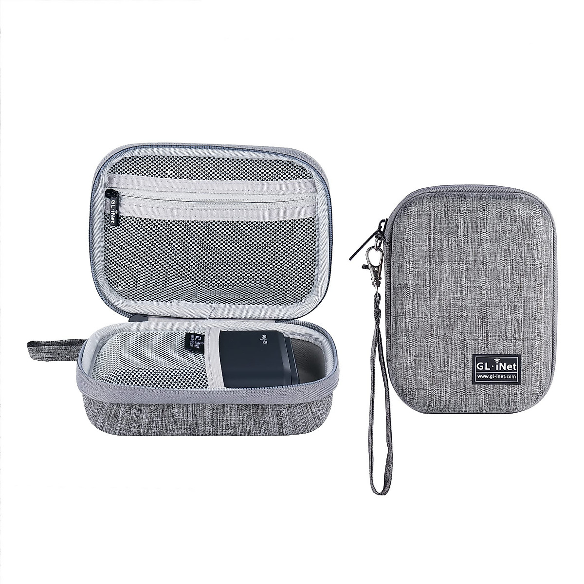 GL.iNet GL-AXT1800 (Slate AX) Pocket-Sized Wi-Fi 6 Gigabit Travel Router & Gadget Organizer Case (Grey)