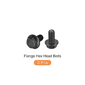 METALLIXITY Flanged Hex Head Bolts (M10x20mm) 3pcs, Hexagon Bolt Fully Thread Screw - for House Construction Hardware Fasteners