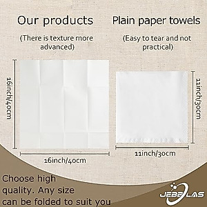 JEBBLAS Disposable Cloth Like Napkins, Built-in Flatware Pocket, Wedding Party Linen Feel White Napkin, Prefolded for Silverware,50 Count