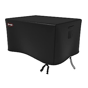 ATYARD Gas Fire Pit Cover Rectangular 46x33x23 inch - Waterproof Windproof Anti-UV Heavy Duty Patio Firepit Furniture Covers Black
