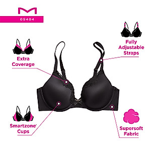 Maidenform womens Comfort Devotion Comfy Soft Full Coverage Underwire 09404 bras, Latte Lift/Black, 34C US