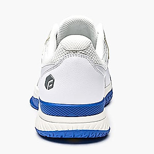 FitVille Wide Width Pickleball Shoes for Men All Court Tennis Shoes with Arch Support for Plantar Fasciitis (White, 9.5 Wide)