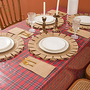 AOKQYA Burlap Silverware Holder Set Of 10 Reusable Rustic Utensil Holder Pouch for Table Setting (Natural)