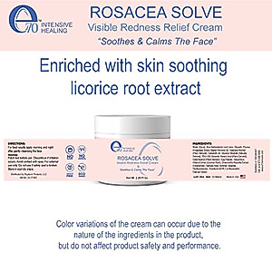 E70 Rosacea Solve - Redness Relief Cream - Calming Face Moisturizer For Rosacea and Acne-Prone Skin - Sensitive Skin Care With Organic Ingredients such as Aloe Vera, Almond Oil, Licorice and Chamomile Extracts - No Parabens