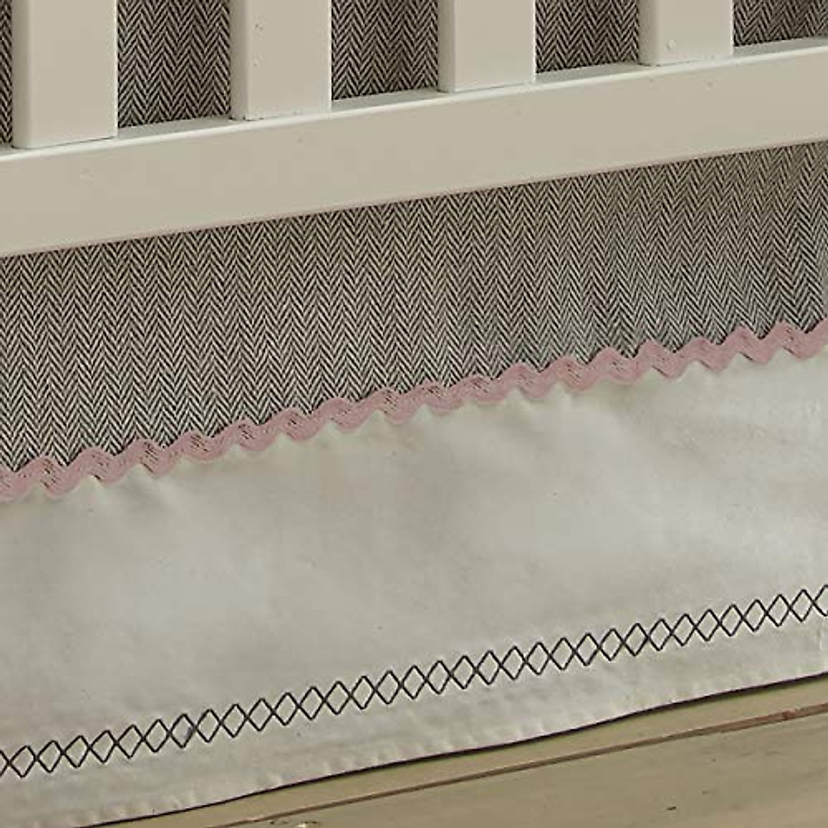 Levtex Baby - Night Owl Pink Crib Bed Set - Baby Nursery Set - Pink, Grey, White - Owls in a Tree - 5 Piece Set Includes Quilt, Fitted Sheet, Diaper Stacker, Wall Decal & Crib Skirt/Dust Ruffle