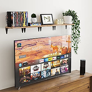 Wallniture Arras Floating Shelves for Wall Decor, 11"x6" Wood Wall Shelves Set of 4 for Living Room Decor, Bedroom, Office, Bathroom, Burnt