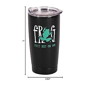 Dicksons F.R.O.G Fully Rely on God, Black/Green 20 Ounce Stainless Steel Insulated Travel Tumbler