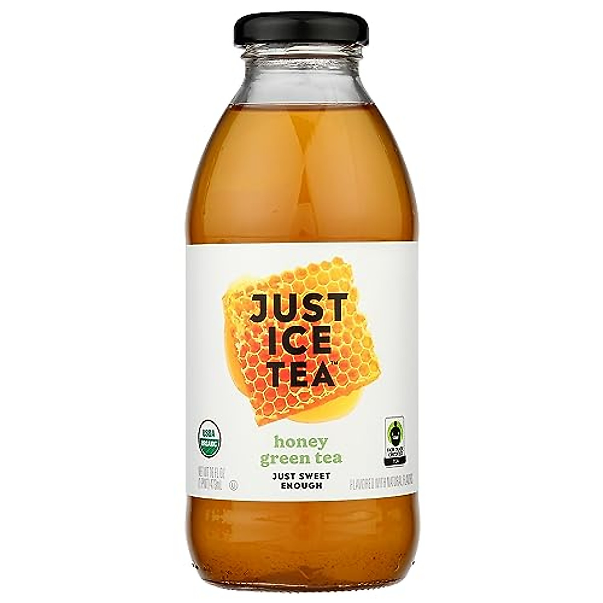 Eat The Change Just Ice Tea Organic Honey Green Tea, Kosher, 16 Fluid Ounces (Pack Of 12)