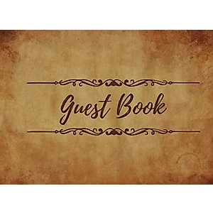 Guest Book: Rustic Chic Aged Paper Visitor Sign In Book With Postal Address and Email Column | Compact and Small Soft Cover For Weddings, Vacation Homes, And More
