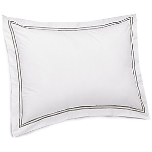 Amazon Brand – Pinzon 400-Thread-Count Egyptian Cotton Sateen Hotel Stitch Sham - Standard, Silver Grey