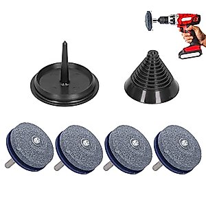 4Pcs Lawn Mower Blade Sharpener with Balancer Power Device Universal Rotating Lawnmower Sharpen Grindstone Garden Accessories