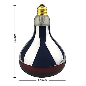 BONGBADA 2 Pack Heat Lamp Bulb R40 250 Watt Roasted Red Infrared Explosion Proof Glass Heat Lamp Bulb for Reptiles, Chicks, Food, Bathroom, and Light Therapy, Use E26 Base