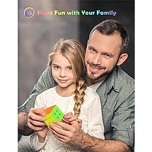 ROXENDA Speed Cube Set, Magic Cube Set of 2x2x2 3x3x3 Pyramid Cube Smooth Puzzle Cube (Stickerless)