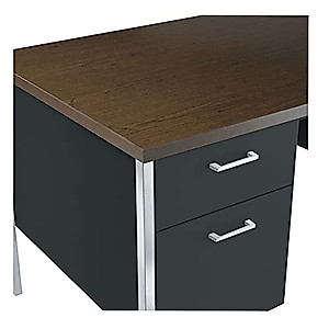 Alera ALESD6030BM 2-Pedestal 60 in. x 30 in. x 29.5 in. Steel Desk - Mocha/Black