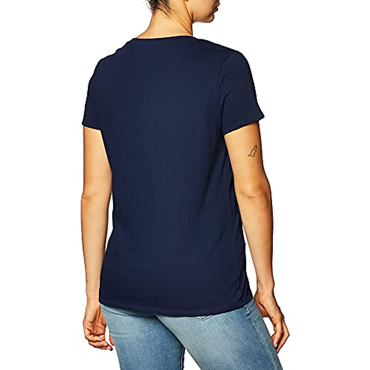 Calvin Klein Women's Short Sleeve V-Neck T-Shirt, Nu Navy, Small