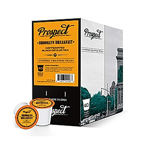 Prospect Tea Black Ceylon Tea Pods Compatible with K Cup Brewers Including 2.0, Brooklyn breakfast, 40 count