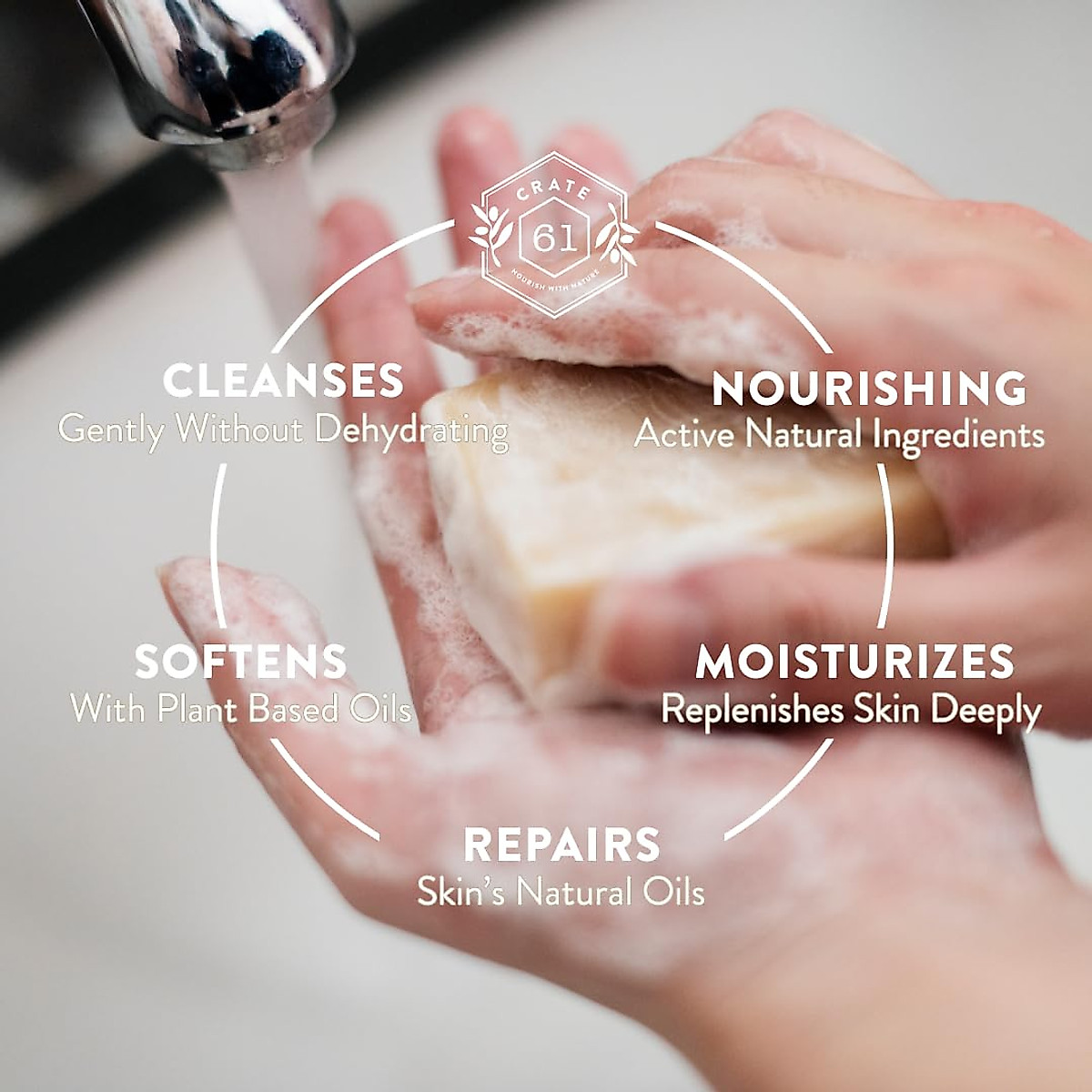 Crate 61 Organics, Handmade in Canada, Plant Based Cold Process Natural Bar Soap, With Premium Essential Oils, Dry Skin, Pack of 6 (Most Popular)