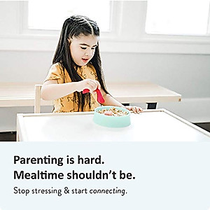 Kizingo Stackable Nudge Bowl for Infant and Toddler Self-Led Feeding (1-Pack, Sea Green)