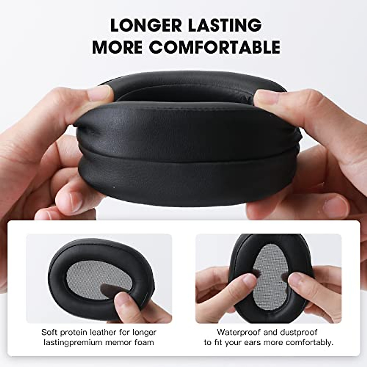 Tamicio Replacement Ear Pads for Sony WH-H900N Headphones,Earpads Compatible with Sony WH-H900N MDR-100ABN Headset,Soft Protein Leather Noise Canceling Headphones Over Ear Cushions (Red)