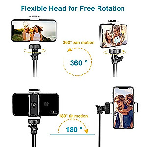 Aureday 62" Phone Tripod Accessory Kits, Camera & Cell Phone Tripod Stand with Wireless Remote and Universal Tripod Head Mount, Perfect for Selfies/Video Recording/Vlogging/Live Streaming