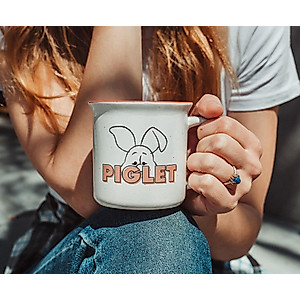 Disney Winnie the Pooh and Piglet Ceramic Camper Mugs | Set of 2